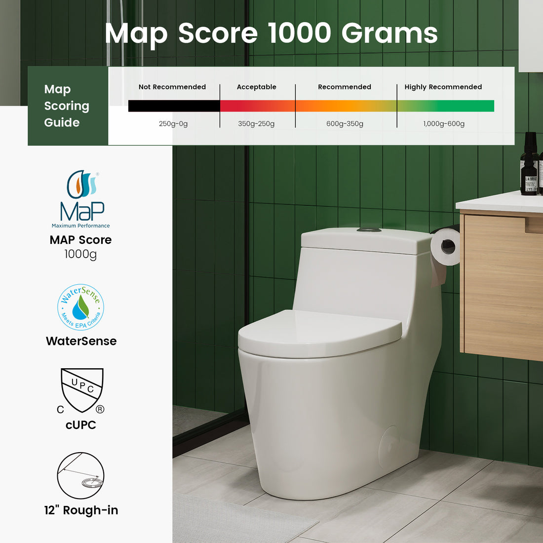 SOTOMO MJ-80 Elongated One Piece Toilet 1.28GPF Dual Flush with Soft ...